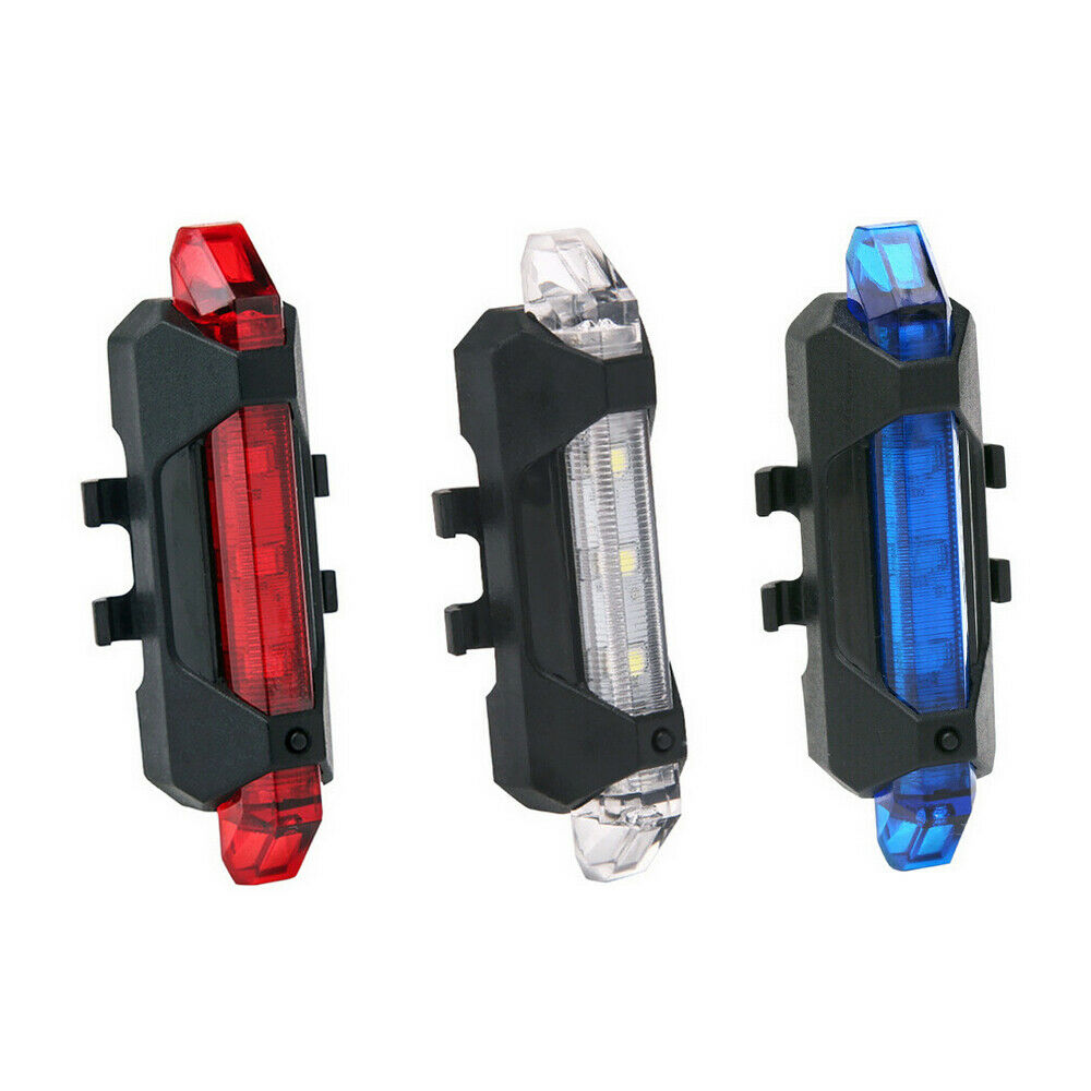 Rechargeable USB LED Bike Tail Red Light Back Multi Colour